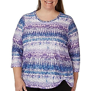 Alfred Dunner Tivoli Gardens Multicolored Polyester Top (Size 1X)