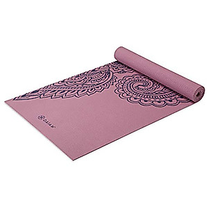Gaiam Yoga Mat Premium Print Non Slip Exercise & Fitness Mat for All Types of Yoga, Pilates & Floor Workouts, Paisley Tropical, 5mm (05-64039)