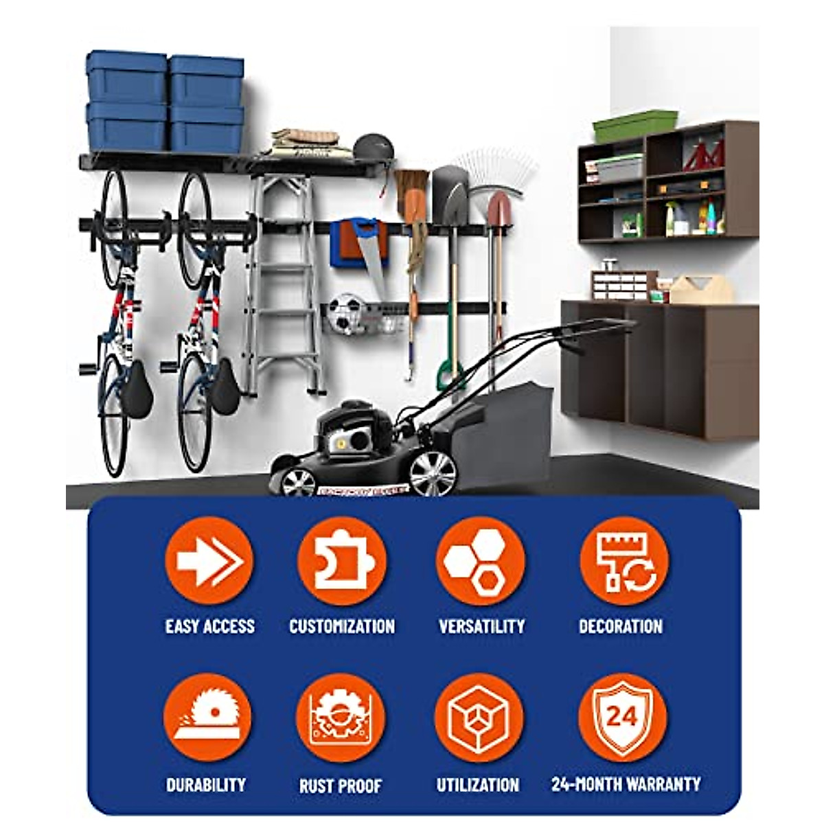 POETISKE Garage Storage Organizer Compact Hook 2PC Wall Mount Heavy Duty Hanger for Cords Ropes Chairs and More