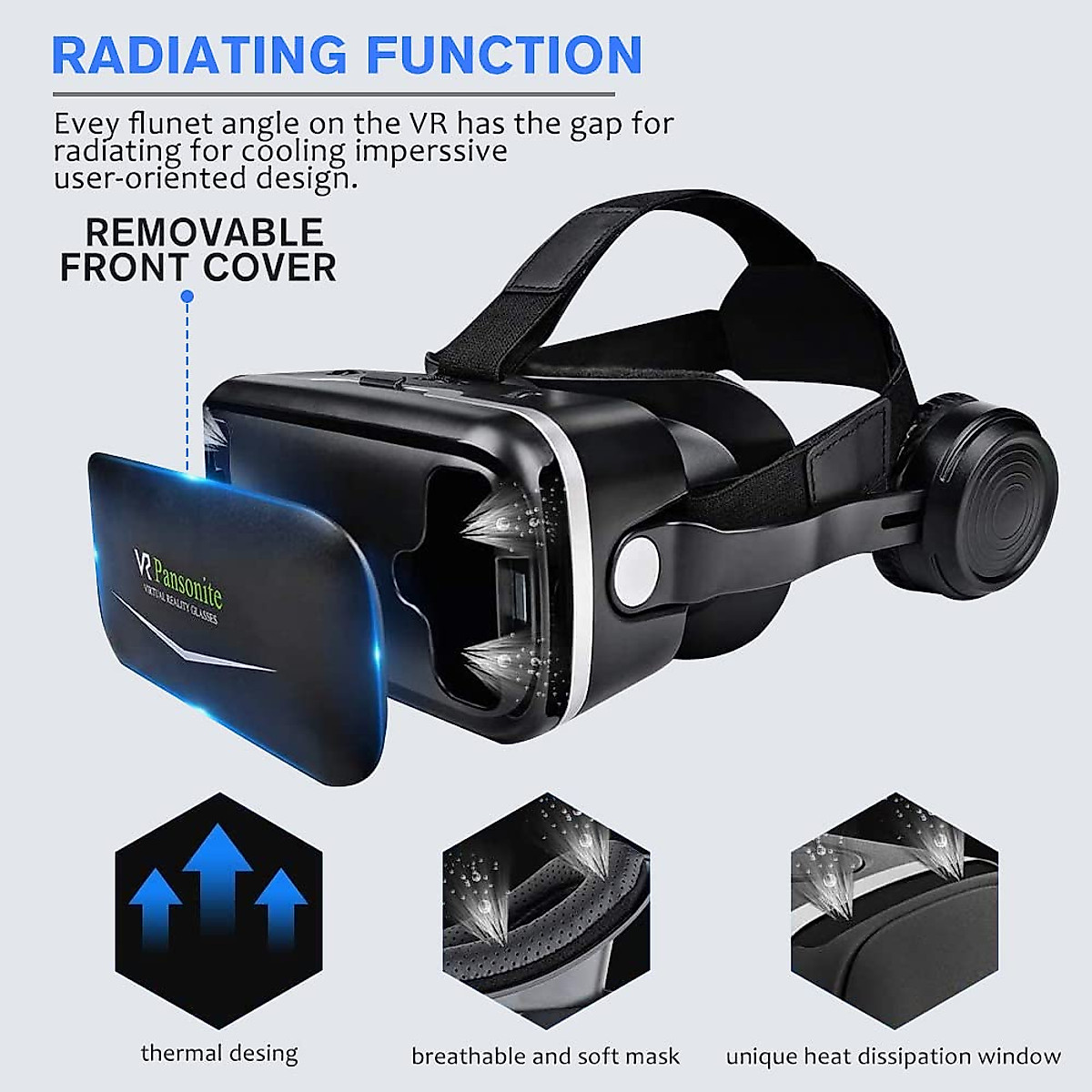 360° VR Headset with Remote Controller Compatible with iPhone and Android Phones,Adjustable 3D VR Glasses Goggles,Virtual Reality Headsets Goggles for Kids and Adults