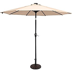 NEWCES Patio Garden Parasols Patio Umbrella Round Umbrella Waterproof Folding Sunshade Top Garden Beach Umbrellas Outdoor (Color : A Light Brown)