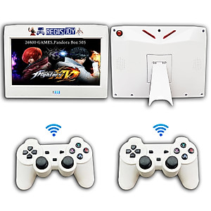RegiisJoy 28000 in 1 Handheld Portable Arcade Game Console Mini Pandora Box 50S with HD Screen 2.4GHZ Wireless Controllers Search/Hide/Save/Load/Pause Games