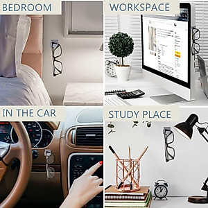 Gearu Glasses Keep - 8 Pack Glasses Holder and Eyeglass Holder for Protective Eyewear, Reading Glasses and Sunglasses. Adhesive Eyeglasses Holder Great for Your Desk, Nightstand, Car, and Workshop.