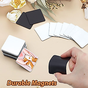 34 PCS Sublimation Magnet Blanks, ZYNERY Sublimation Blank Fridge Magnets Printable Photos, Personalized Custom Magnets for Refrigerator Decoration, Kitchen, Office, Wall (Square 5.5 x 5.5cm)