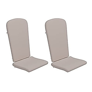 Flash Furniture Charlestown Set of 2 All Weather Indoor/Outdoor High Back Adirondack Chair, Patio Furniture Replacement Cushions, Cream