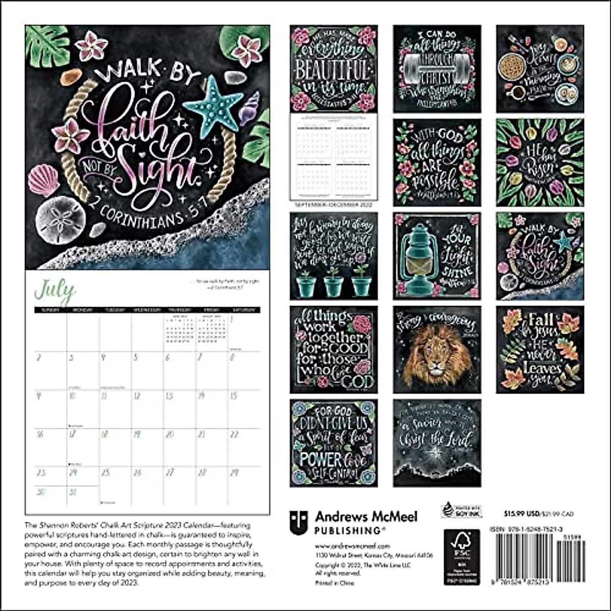 Shannon Roberts' Chalk Art Scripture 2023 Wall Calendar: He Has Made Everything Beautiful in Its Time