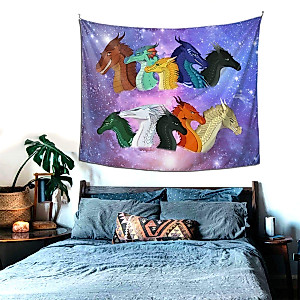 Zilld Wings Of Fire Jade Winglet Tapestry Wall Hanging Home Decorations For Living Room Bedroom Dorm Decor 60x51 inch