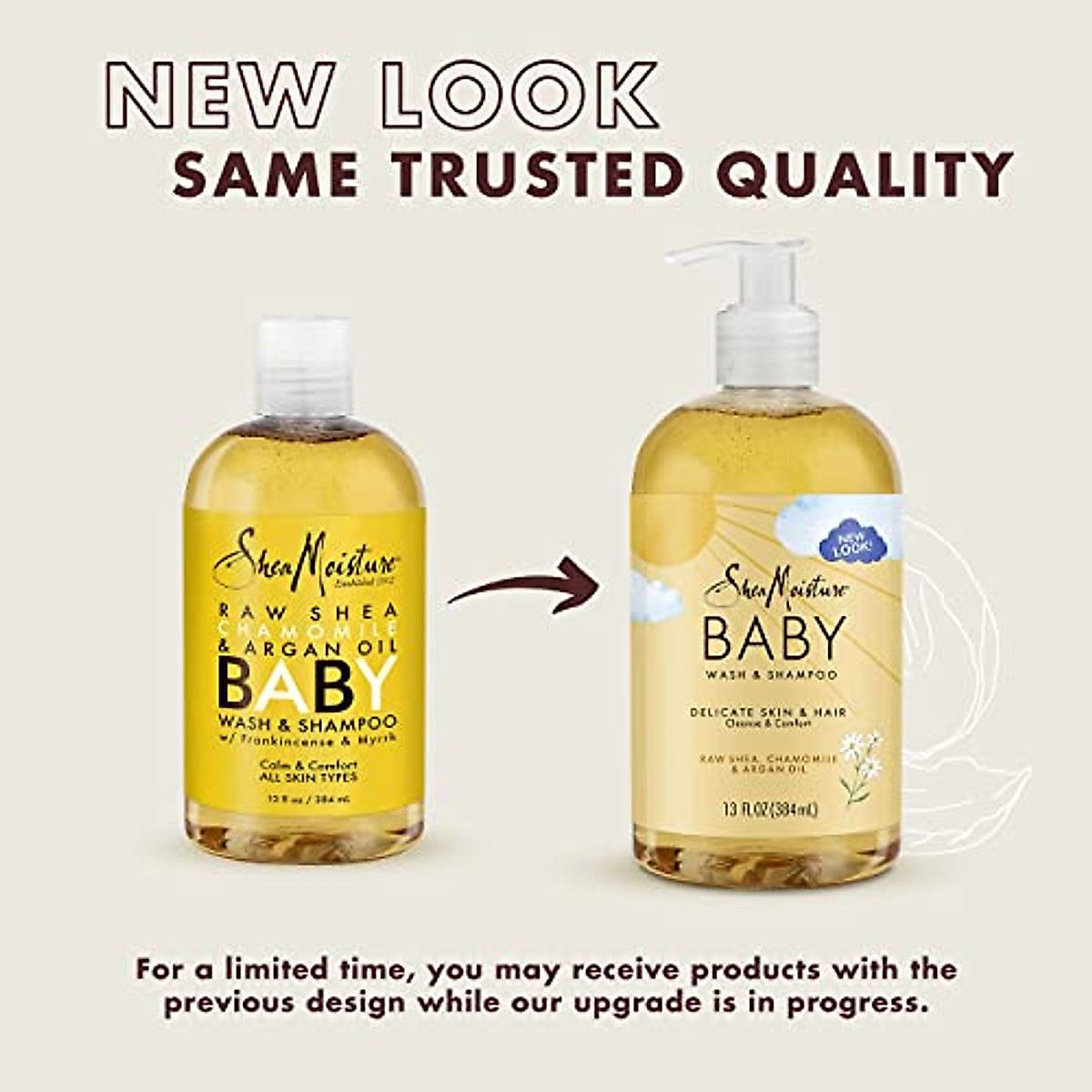 SheaMoisture Baby Wash & Shampoo for All Skin Types Raw Shea, Chamomile & Argan Oil Baby Wash and Shampoo with Frankincense & Myrrh to Help Cleanse 13 oz