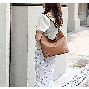 MKF Hobo Purses for Women – Soft PU Leather Handbag Slouchy Womens Hobo Shoulder bag – Fashion Top Handle Pocketbook Black