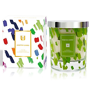 Haoson Vanilla & Jasmine Scented Candle Gift Set in Glass Jar Natural Soy Wax Aromatherapy Stress Relief Candle for Women Home Mother's Day Christmas