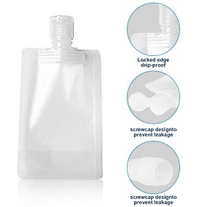 OUFAN Travel Size Pouches for Toiletries,TSA Approved Leak-proof Travel Portable Fluid Packing Bags with Labels for Shampoo, Conditioner, Lotion (20PACK)