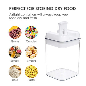 Vtopmart 6 PCS Airtight Food Storage Containers, BPA Free Plastic Snack Containers with Easy Lock Lids, for Kitchen Pantry Organization and Storage, Include 24 Labels, 0.8L