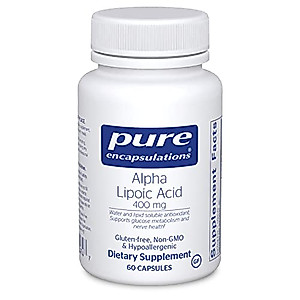 Pure Encapsulations Alpha Lipoic Acid 400 mg | ALA Supplement for Liver Support, Antioxidants, Nerve and Cardiovascular Health, Free Radicals, and Carbohydrate Support* | 60 Capsules