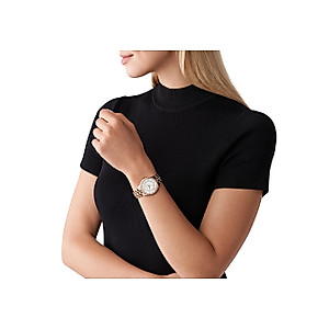 Michael Kors Women's Lauryn Stainless Steel Quartz Watch with Stainless-Steel Strap, Rose Gold, 7 (Model: MK3716)