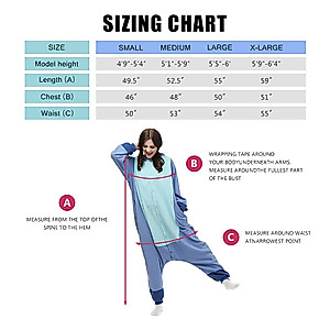 DEAGUI Adult Costume Onesie Pajamas for Women Men-Cartoon Animal Christmas Halloween Cosplay Onesies Blue S