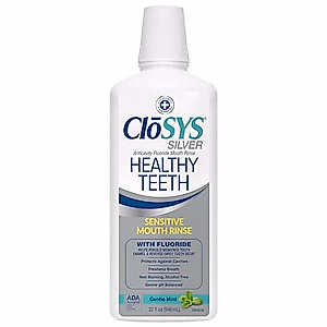 Closys Healthy Teeth Anti-Cavity Oral Rinse Mouthwash with Fluoride, Non-Burning, Non-Irritating – 32 Fl Oz