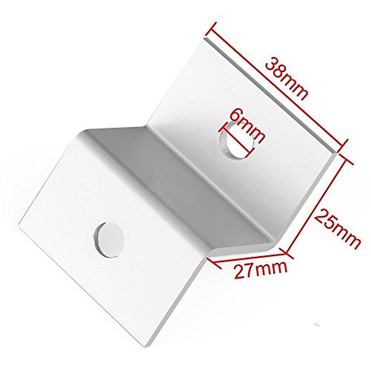 F-ber 1 Set (4pcs) Solar Panel Mounting Hardware Z Type Bracket Aluminum W/Stainless Bolt for RV Boat Off Grid 38mm Width Solar Panels (38 * 25 * 27mm/1.49"*0.98"*1.06")