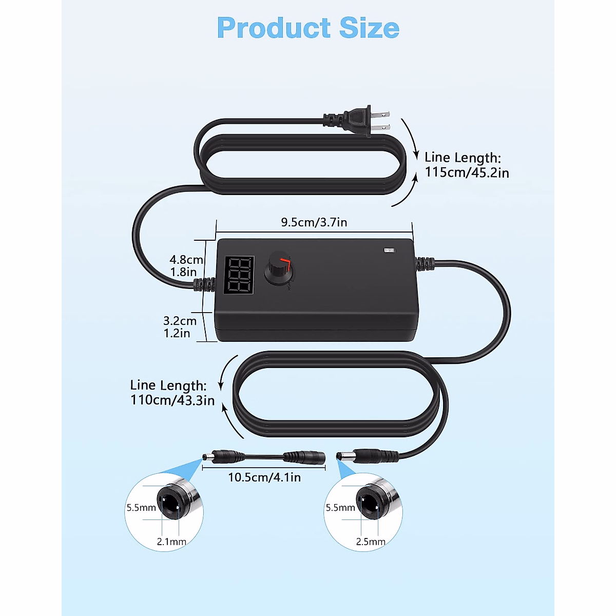 Aclorol AC Adapter 24V 1A Universal Power Adapter 24W 15V 12V 9V 6V 3V 1A 800mA 500mA 1000mA Adjustable DC Power Supply Universal Chargers 14 Plugs 100-240V AC to DC 3V~24V with Polarity Converter