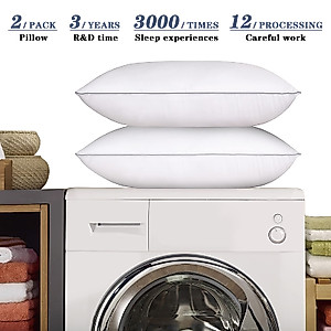 Bed Pillows for Sleeping Queen Size 2 Pack Cooling Pillow Set of 2 for Side Back and Stomach Sleepers Down Alternative Filling Luxury Soft