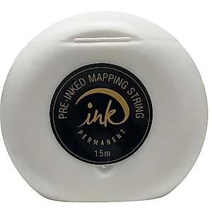 5 Pack Pre-Inked Premium Eyebrow Mapping String by Ink Permanent 100 M - 328 Ft Mapping Thread For Eyebrow Mapping For Microblading, PMU and Henna Procedures 20M each (White)