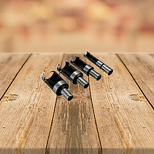 Actopus 4pcs Carbon Steel Wood Plug Cutter Set Drill Bit Cutting Tool