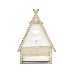 Ti Amo Savannah Teepee Bed & Trundle, White/Natural