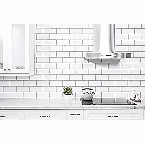 STICKGOO 10-Sheet Peel and Stick Subway Tile, Stick on Tiles Backsplash for Kitchen & Bathroom in White (Thicker Design)