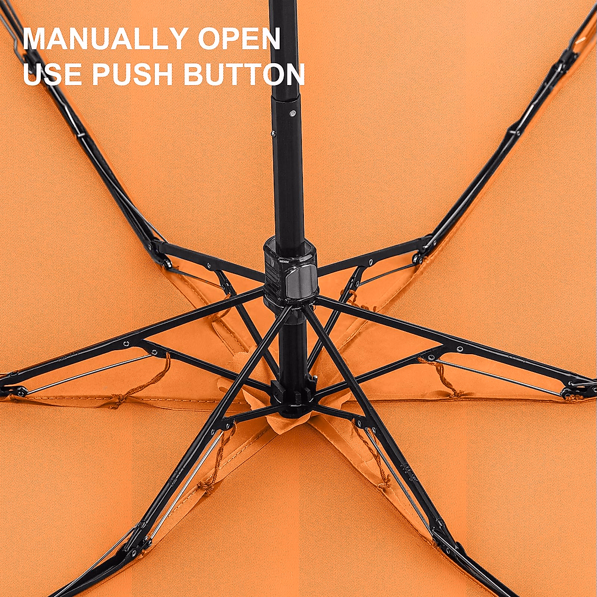 LEAGERA Compact Travel Umbrella with Case - Mini Umbrella for Purse, Small Lightweight &Tiny Umbrellas Design Perfect for Parasol Outdoor Sun&Rain,Orange