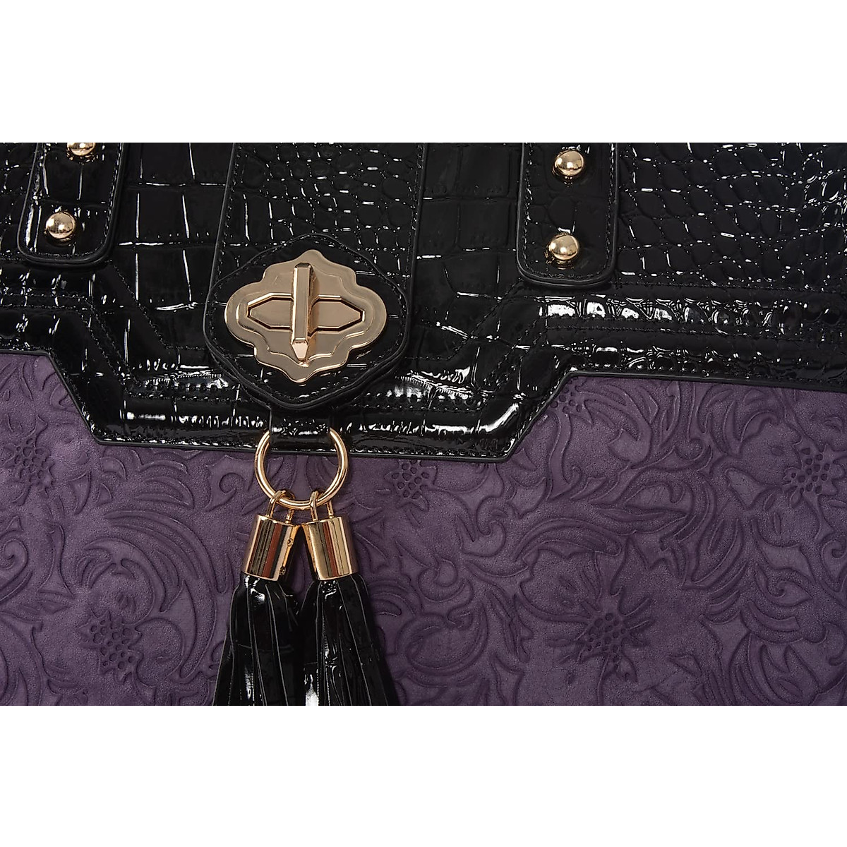 JKM Rolling Laptop Bag Women - The Contessa Purple Rolling Work Bag, Rolling Briefcase for Women