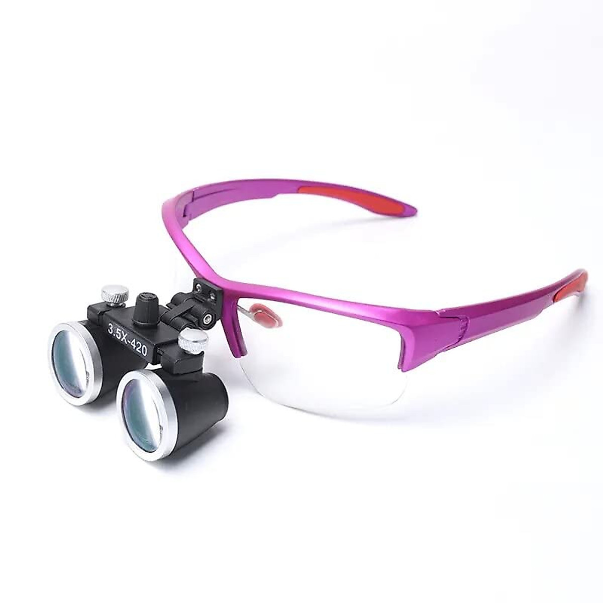 APHRODITE Surgical Binocular Loupe 3.5X Magnification Working Distance 320-420MM Optical Magnify Glass Loupes (Red)
