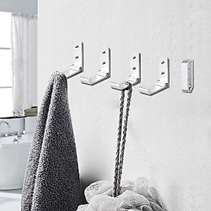 5-Pack Folding Aluminum Alloy Wall Mounted Coat Clothes Hook Single Foldable Wall Hanger for Bathroom Kitchen Bedroom