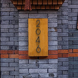 DEPHILA 5 Inches Metal House Numbers for Outside, Modern Floating House Address Numbers for Wooden Door Mailbox with Hardware Kits & Instructions, Black Rust-proof Waterproof Coating, 911 Visibility Signage