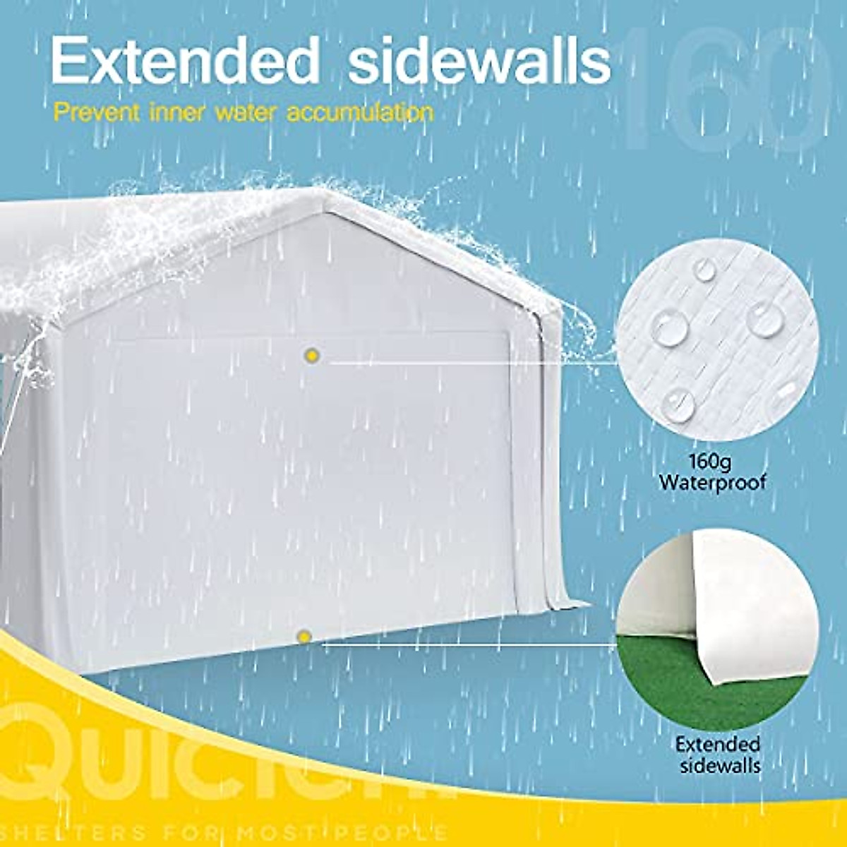 Quictent 13'x26' Heavy Duty Outdoor Gazebo Wedding Party Tent Canopy Shelter with Carry Bags