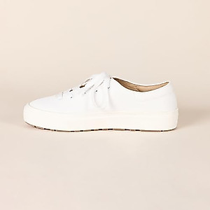 Amazon Essentials Women's Comfortable Lace Up Sneakers, White, 8