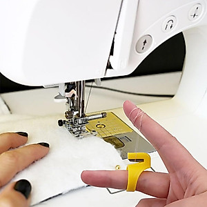 Joyzan Thread Cutter Finger Rings, Plastic Thimble Yarn Portable Needlework Cutting Tool Set Hand Sewing Notions Supplies Knitting Sharp Blades Quilting Embroidery Fishing Line Handcraft Knife 6Pcs