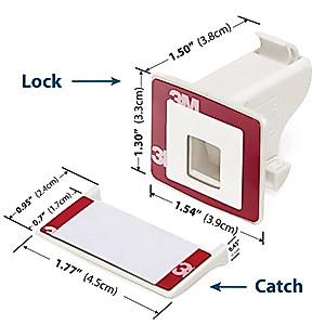 Cabinet Locks for Babies Magnetic (20 Locks 3 Ring Keys) - RovingCove Child Proof Cabinet Latches and Drawer Locks, Child Safety and Baby Proofing Locks, 3M Adhesive Pre-Taped, Ivory White