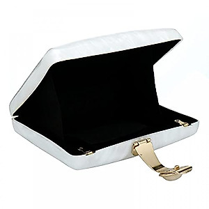 Clutch Purse for Women - Smoky Pattern Acrylic Handbag - Unique Elegant Crossbody Bag (White)