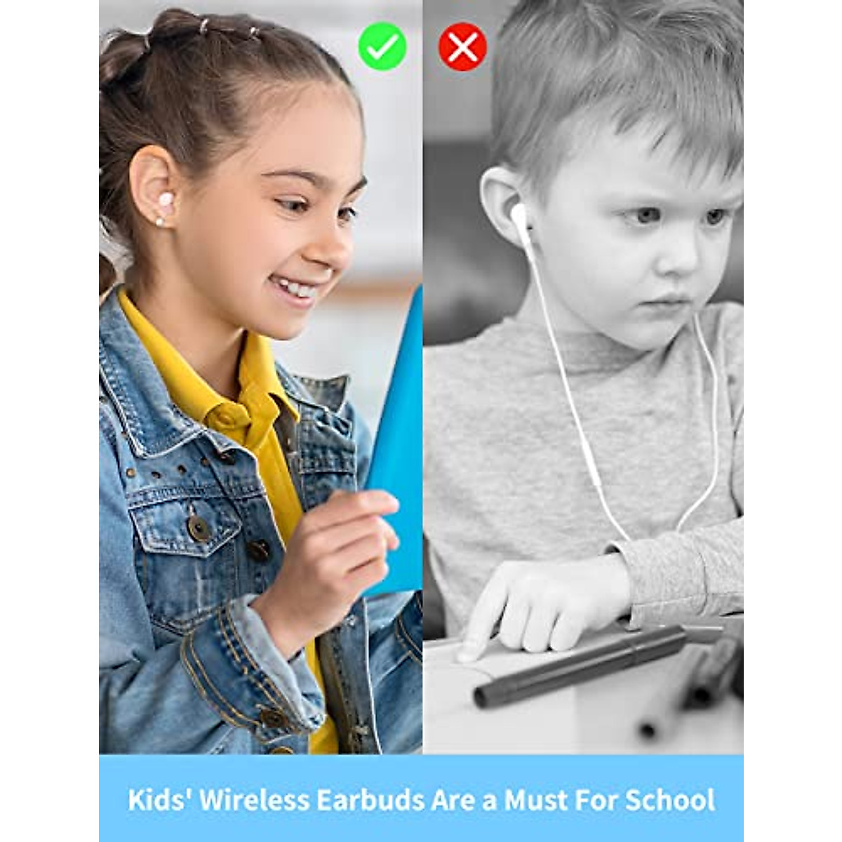 Instiwitt Pink Wireless Earbuds for Girl, Bluetooth 5.1 Headphone Hi-Fi Stereo Headphones IPX5 Waterproof Earphones with Dual Mic and Charging Case, 36H Playtime Touch Control in-Ear Headset