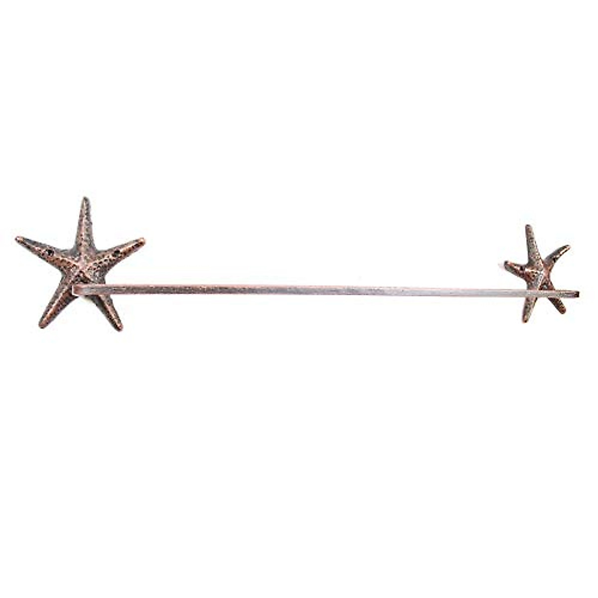 Hampton Nautical Rustic Copper Cast Iron Starfish Bath Towel Holder 28" - Starfish Wall Decor -