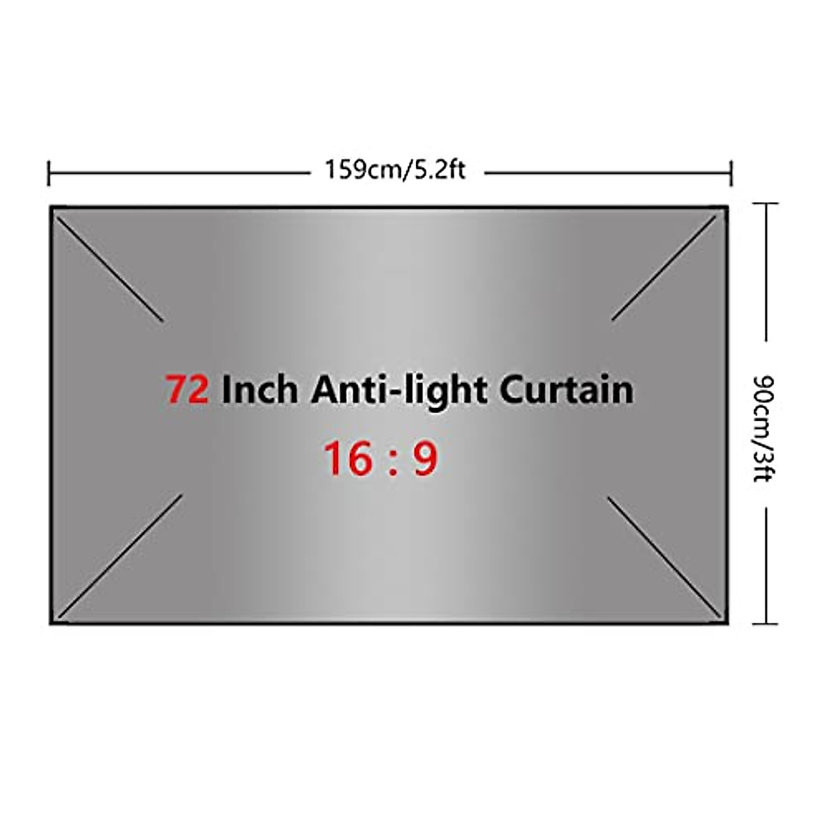 LLAMN Projector Screen Simple Anti-Light Curtains 16: 9 Portable Home 3D Digital Pojector Curtain Projection Screen ( Size : 72 inch )