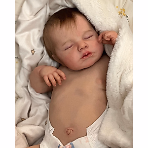 Angelbaby Reborn Baby Dolls Silicone Full Body Loulou 20inch Realistic Sleeping Newborn Boy Doll That Look Real Babies New Born Doll Waterproof Cute Handmade Visible Veins Bebe Lifelike Dolls