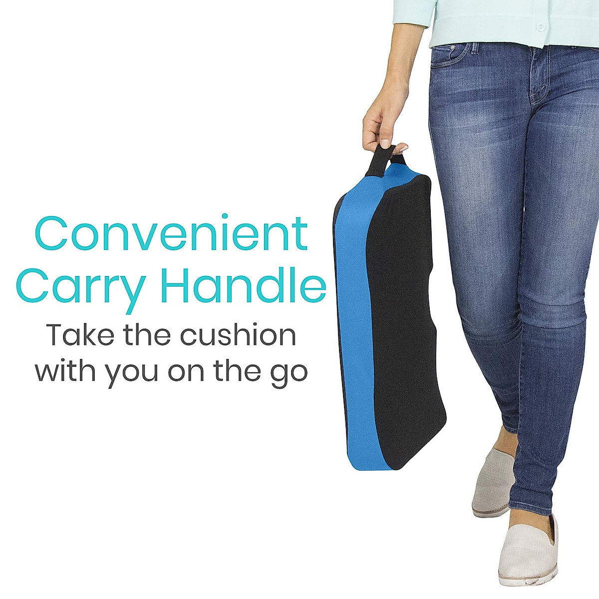 Vive Hemorrhoid Pillow - Donut Cushion for Pain & Pressure Relief, Surgery Recovery, Postpartum, Pregnancy - Men, Women Hemorrhoidal Seat - for Sitting, Office Chair, Car - Portable, Memory Foam