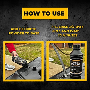 GELCRETE Polymer for Anchoring Down Basketball Goals, Freestanding Punching Bag, Outdoor Umbrella, Volleyball Nets, Etc. JUST ADD WATER - Replaces Sand & Sandbags for bases 16 oz
