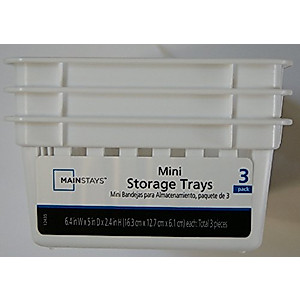 Basic Square Mini Bin Storage Trays - White - 3pk by Mainstay