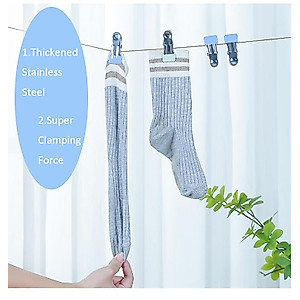 Clothes Pins for Hanging Clothes, 20 Pack Heavy Duty Stainless Steel Clothespins for Laundry Clothes Line, Multipurpose Metal Clothing Pins Clips for Clothes, Socks, Towel, Snack, Photo (20 Packs)