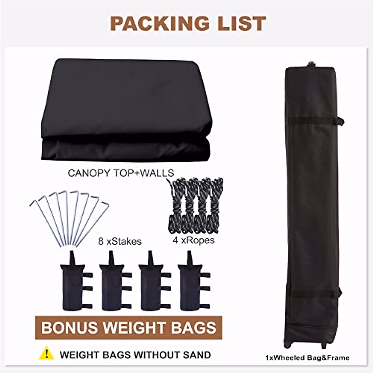 MASTERCANOPY Pop Up Canopy Tent 10x10 with Church Window Sidewalls, Black