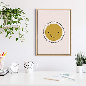 Kate and Laurel Sylvie Your Doing Great Framed Canvas Wall Art by Duchess Plum, 18x24 Natural, Calming Art for Wall