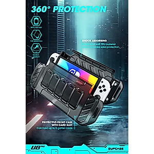SUPCASE Unicorn Beetle Forma Series Case for Nintendo Switch OLED Model (2021), Rugged Slim Protective Case with Dustproof Front Cover & 5 Game Card Storage Slots (Black)