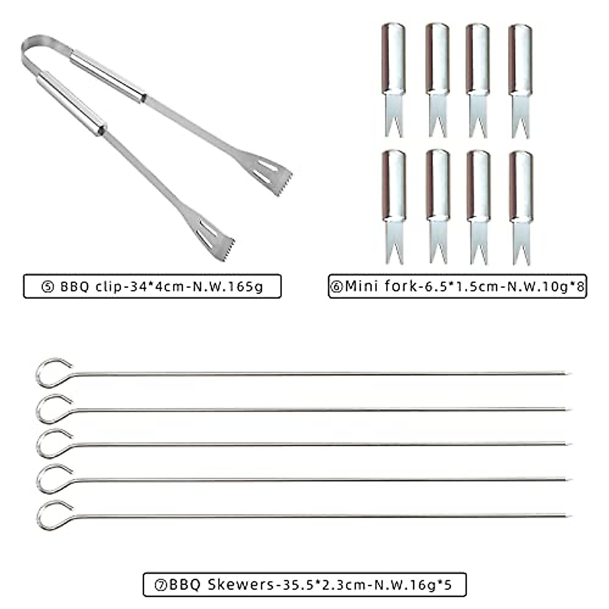 iMiaoW BBQ Grill Accessories, Stainless Steel Barbecue Tools Grilling Tools Set with Storage Bag - Premium Grill Utensils Set with Spatula, Tongs, Skewers, Case