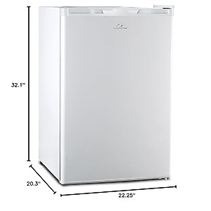 Commercial Cool CCR45W Compact Single Door Refrigerator and Freezer, 4.5 Cu. Ft. Mini Fridge, Black